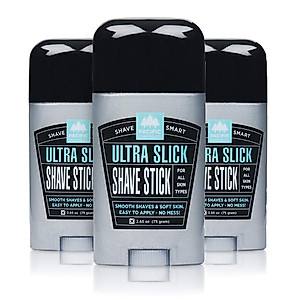 Pacific Shaving Company Ultra Slick Shave Stick - Easy Apply, No Mess, Smooth Shaves & Soft Skin, TSA Friendly, All Skin Types, With Safe and Natural Ingredients, 75 gm (3-Pack)