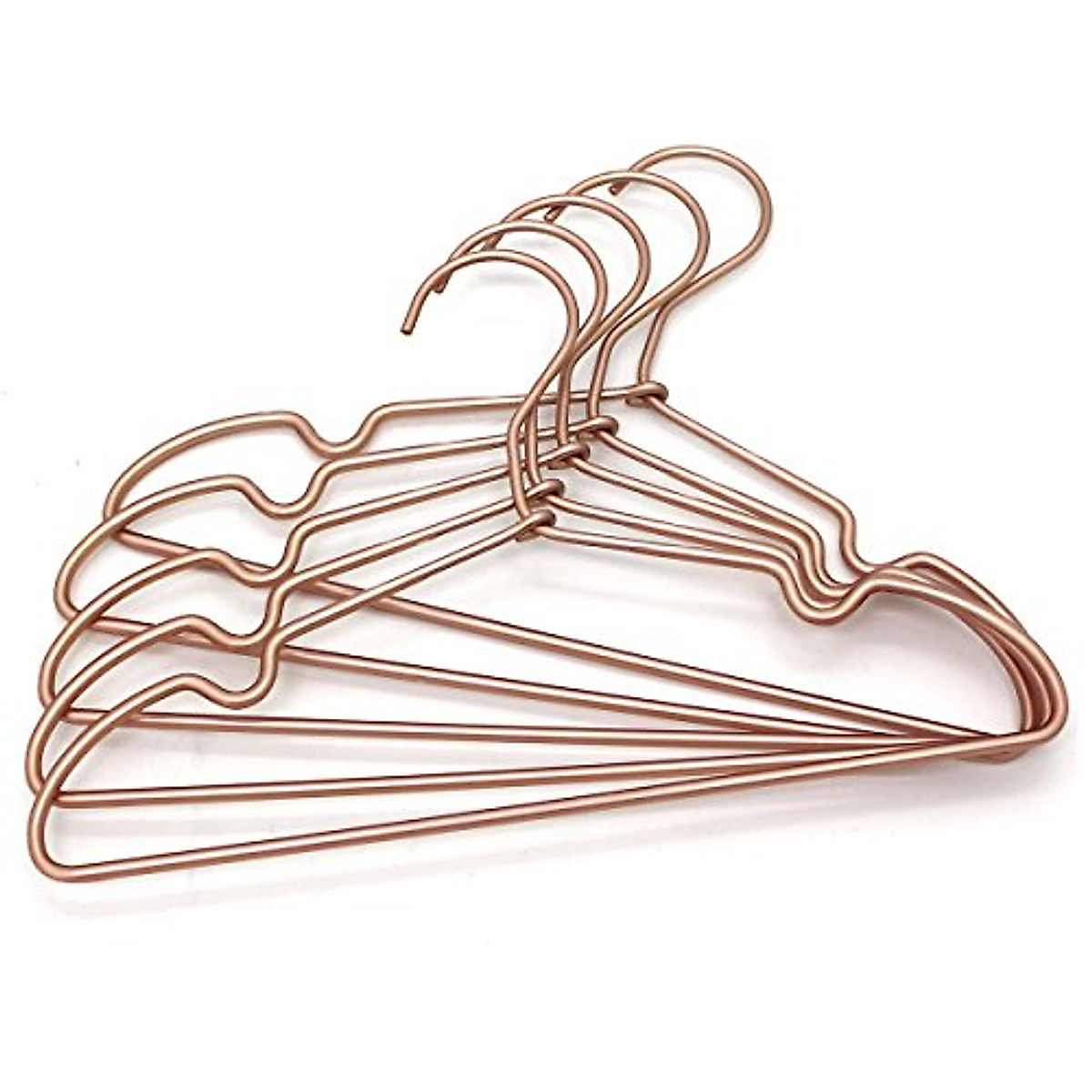 10Pack Koobay 13" Non Slip Rose Gold Wire Top Children Clothes Suit Coat Metal Hanger
