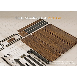 Claiks Standing Desk with Tambour, Electric Standing Desk Adjustable Height, Adjustable Standing Desk with Storage Shelves, 48 Inch Walnut