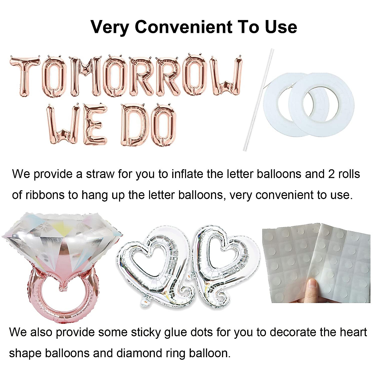 Tomorrow We Do Rehearsal Dinner Decorations, Tomorrow We Do Engagement Bridal Shower Wedding Bachelorette Party Decorations, Rehearsal Party Decorations,Rehearsal Dinner Brunch Sign Balloons Rose Gold