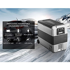 Alpicool T60 Dual Temperature Control Portable Refrigerator 63 Quart Compact Fridge Mini Freezer -12/24V DC and 110-240V AC