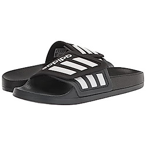 adidas Unisex Adilette Slide Sandal, Core Black/White/Grey Six, 11 US Women