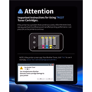 TN227 TN 227 4-Pack Toner Cartridge: Replacement for Brother TN227BK TN227C TN227M TN227Y Toner Use with MFC-L3710CW MFC-L3770CDW MFC-L3730CDW HL-3230CDW Printer Toner (Black Cyan Magenta Yellow)
