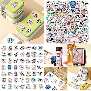 BenTin 93Pcs Cow Birthday Party Decoration, Cow Print Party Supplies, Farm Animal Happy Birthday Party Supplies, Include Cow Print Banner, Cake Topper, Balloons, Sticker, Table Cloth, For Cow Theme