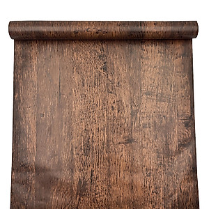 Yifely Brown Wood Grain Drawer Covering Paper Self Adhesive Shelf Liner Table Door Sticker 17.7 Inch by 9.8 Feet