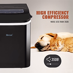 Ice Maker Machine Countertop WANAI Ice Making Machine Make 26.5lbs/24H 9 Ice Cubes Ready in 6-8 Minutes Include Ice Scoop & Basket for Home, Party, Office, Bar, RV