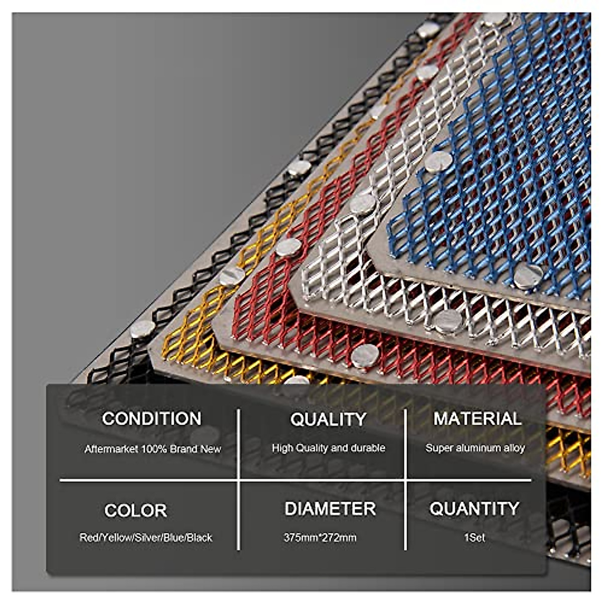 Motorcycle Radiator Cover Guard Water Tank Coolant Grill Grille Net Bezel Protector for 06-15 YZF R6 YZF-R6 YZFR6 2006 2007 2008 2009 2010 2011 2012 2013 2014 2015 (Gold)