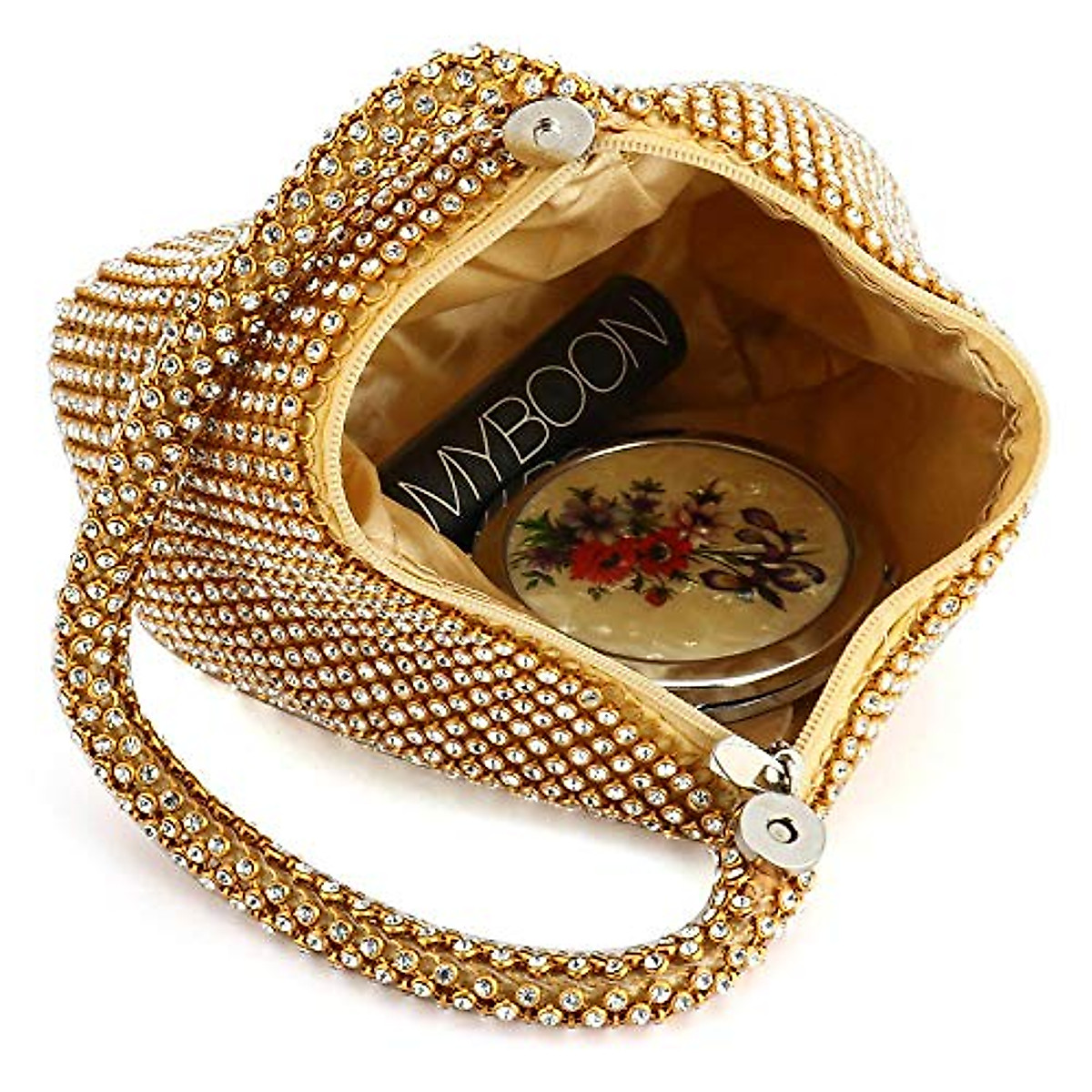 Women's Evening Bag Rhinestone Purse Handbags Triangle Style Chain Clutch Purse Bag Sparkly Party Prom Wedding Purse (Black)