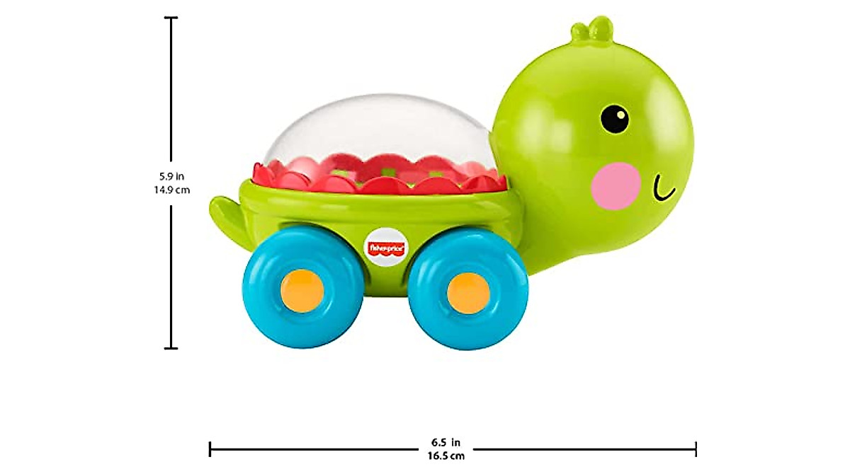 Fisher-Price Baby Poppity Pop Turtle Toy for Crawling & Motor Skills