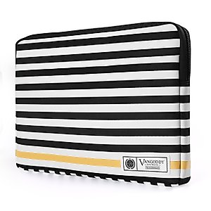 Vangoddy Argento 13.3 inch Laptop Tablet Sleeve Black White Accent Stripe Pattern Design for Microsoft Surface Book, Surface Pro 4, Laptop Tablets