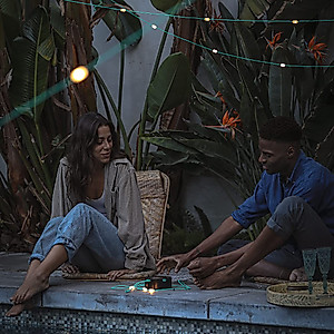 MPOWERD Luci Solar String Lights + Phone Charger: White 18' Rechargeable via Solar or USB-A, 100 Lumens LEDs, Lasts Up to 20 Hours, Waterproof, Camping, Backyard, and Travel