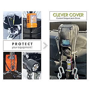 Clever Cover for LCI Jack by Trailersphere Custom Electric Tongue Jack Cover for Trailer, RV, Camper, Chains Holder, Plug Protector, Sun and Waterproof (LCI Jack Cover)
