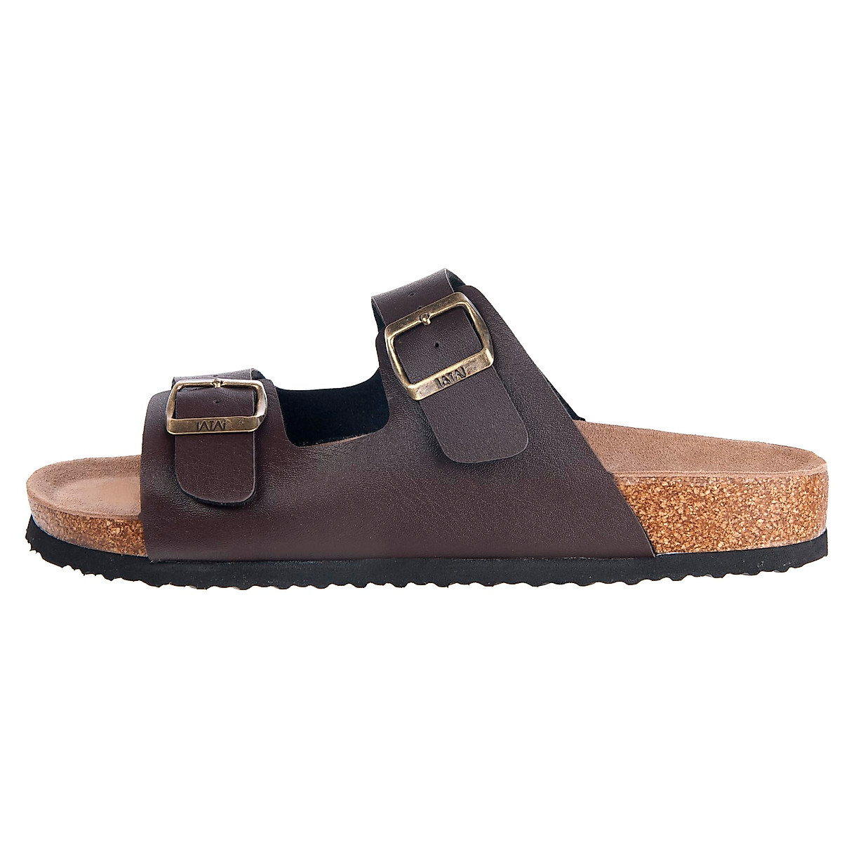 WTW Men's Cork Footbed Sandals Slip on Beach Slide Slipper Shoes with Adjustable Metal Buckle Strap for Men Causal Style