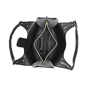 Calvin Klein Shelly Novelty Satchel, Black/Gold