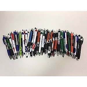 50 Lot Misprint Ink Pens, Ball Point, Plastic, Retractable