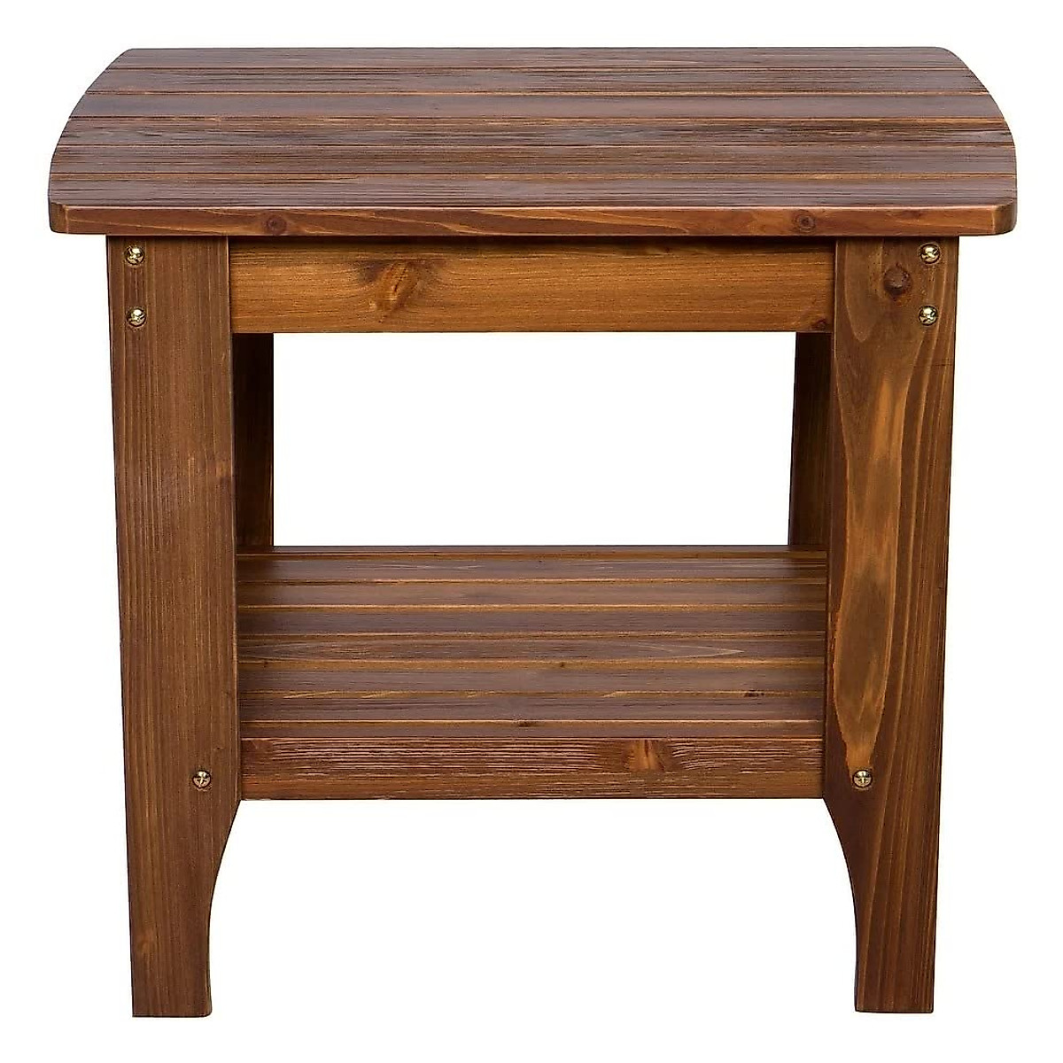 Classic Adirondack Rectangle Patio Table with Slated Top & Genuine Cedar Wood Construction 24" Lx19 Wx22 H | Oak Brown Color Weatherproof Finish Best for Indoor Outdoor Use | Water & Rust Resistant