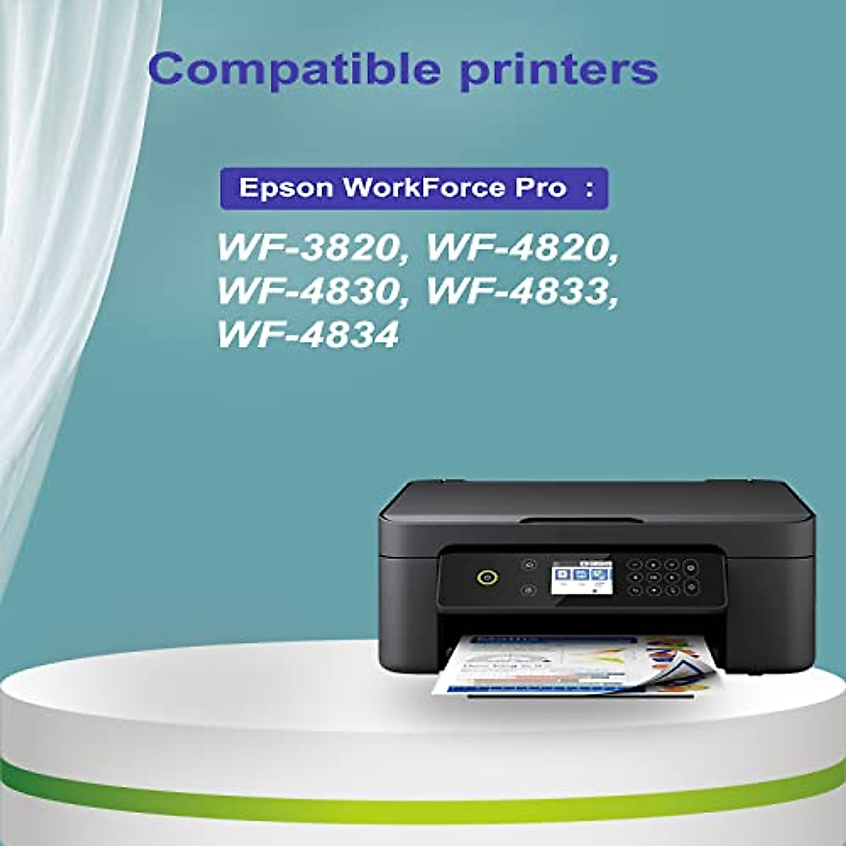 822XL Remanufactured for Epson 822XL Ink Cartridges for Epson 822 XL T822 to use for Epson Workforce Pro WF-3820 WF-4820 WF-4830 WF-4833 WF-4834 Printer (4 Pack BCMY)