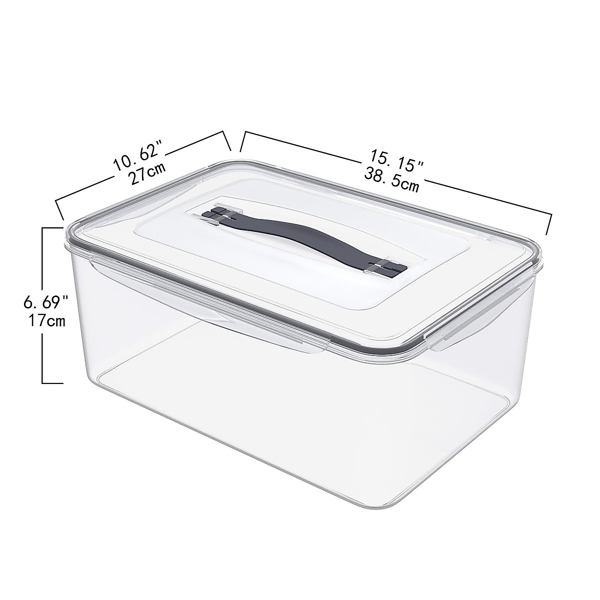 Drephia 6 Pack 15 L/63Cup Large Airtight Food Storage Containers with lid, Plastic Kitchen Fridge Pantry Organizers for Bread, Pet Food, Dry Food, Proof Dough, BPA Free