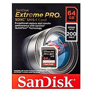 SanDisk 64GB SDXC Extreme Pro Memory Card Works with Sony Alpha a7 III, a7 II, a7, a7s, a7s II Mirrorless Camera 4K V30 UHS-I (SDSDXXY-064G-GN4IN) Plus (1) Everything But Stromboli (TM) Combo Reader