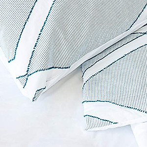 Refinery29 | Mercer Bedding Collection | Modern Reversible Luxury Ultra Soft Comforter, All Season Premium 4 Piece Set, Design for Home Hotel Décor (King, Blue)