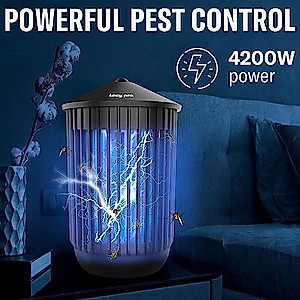 [2 in 1] Bug Zapper + Attractant - Effective 4800V Mosquito Killer - Electric Insect Fly Trap, Waterproof Indoor & Outdoor - Bright Light Bulb Lamp for Backyard, Patio, Home, Plug-in