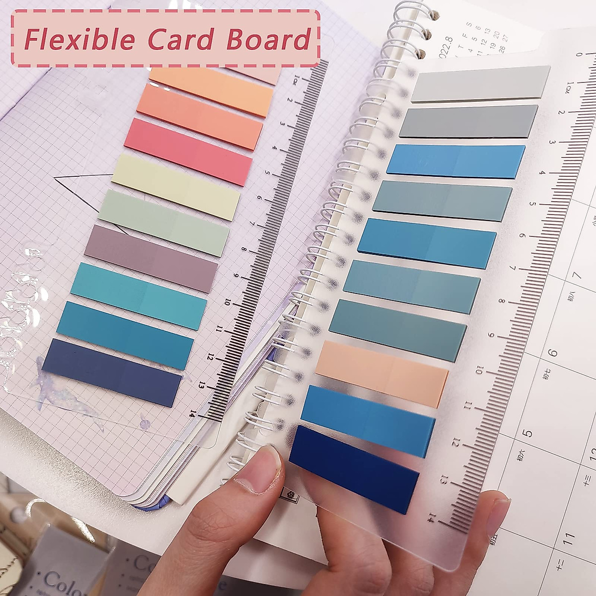 Potanro Sticky Tabs 1200 Pcs Sticky Book Tabs Colorful Annotation Tabs, Writable Transparent Sticky Notes Page Sticky Notes for School Supplies and Office Supplies (6 Sheets)