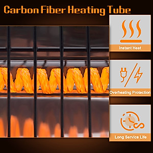 Uthfy Outdoor Patio Heater,Electric 1500W Infrared Patio Heater with Remote,Outdoor Space Heater with Tripod,IP45,9Hours Timer,Overheating Protection