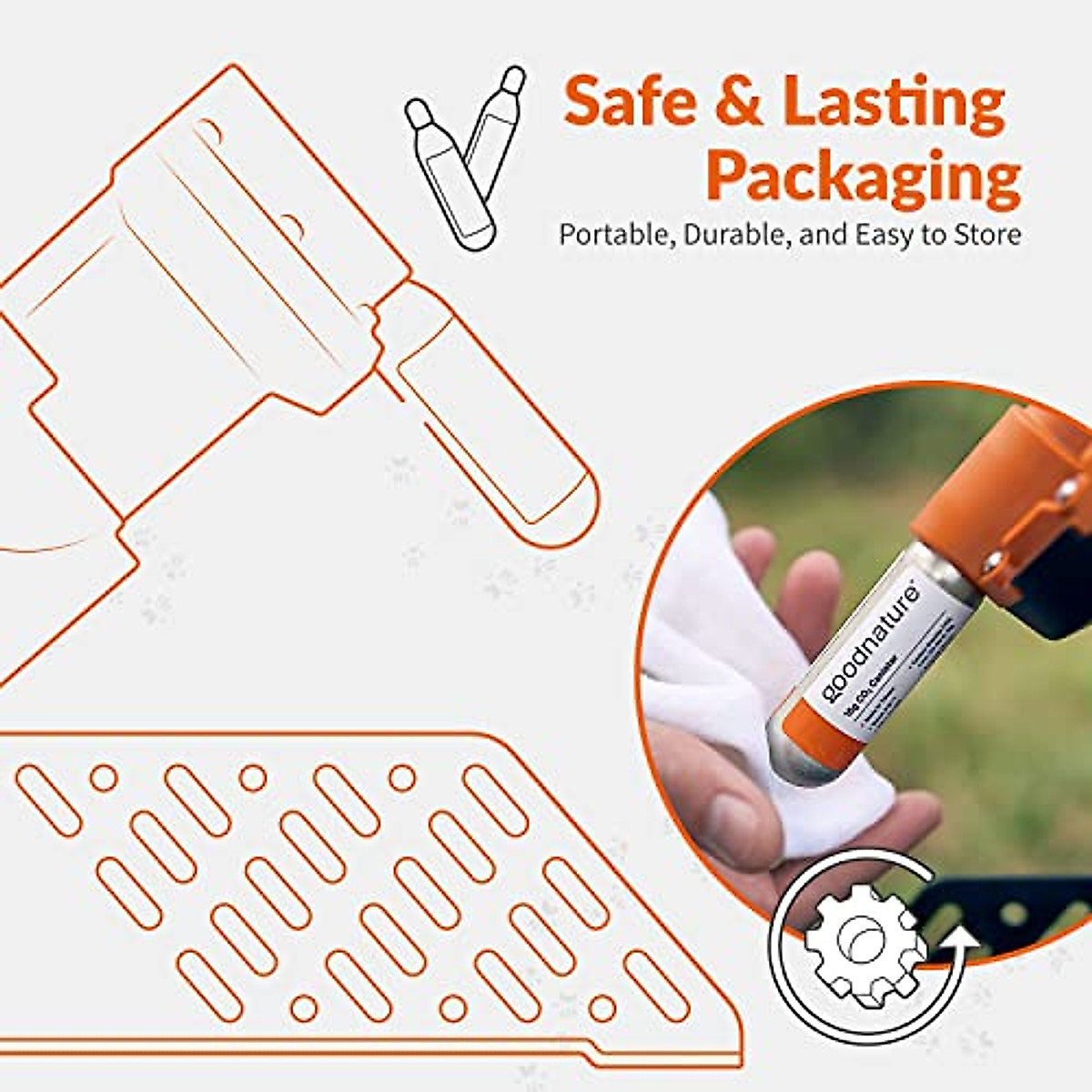 Goodnature Replenishment Pack, Automatic Paste Pump with Chocolate Paste Formula & CO2 Canister, Pet-Friendly & Home Safe