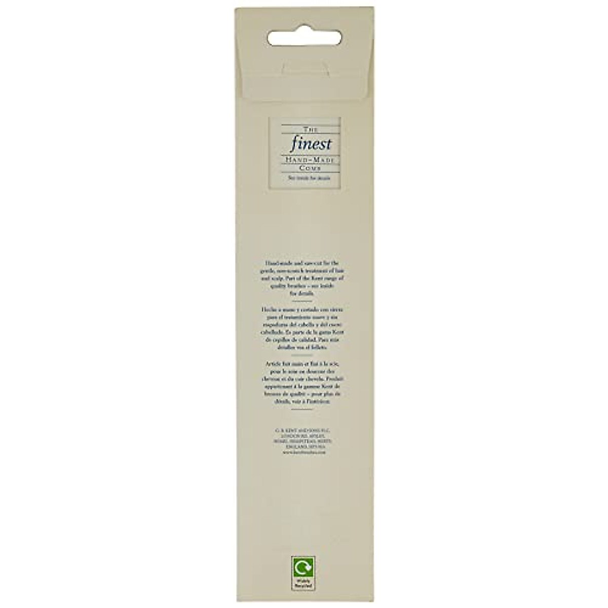 Kent 16T Double Tooth Hair Dressing Table Comb, Fine and Wide Tooth Dresser Comb For Hair, Beard and Mustache, Coarse and Fine Hair Styling Grooming Comb for Men, Women and Kids. Made in England