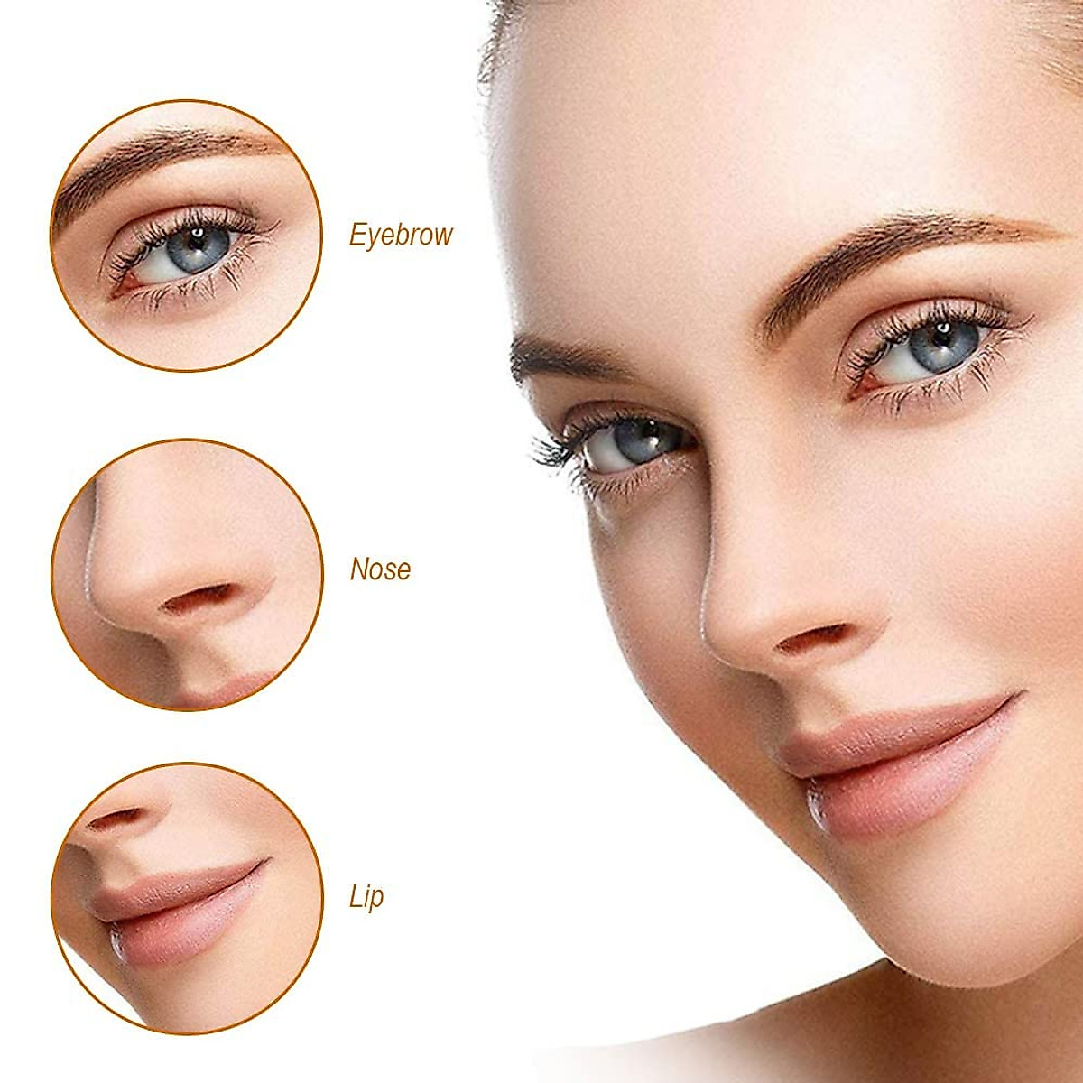 Replacement Heads for Finishing Touch Flawless Brows Eyebrow Facial Hair Remover, Rose Gold - Pack of 4