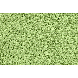 Super Area Rugs Lullaby Oval Braided Rug Durable Playroom Carpet, Solid Lime Green, 4' X 6' Oval