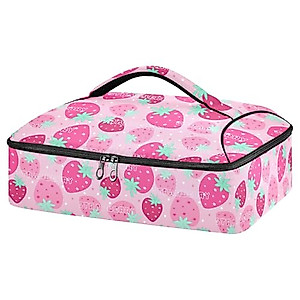 Kcldeci Insulated Thermal Food Carrier Insulated Casserole Carrier for Hot or Cold Food,Cupcake with Candle Insulated Tote Bag for Potluck Cookouts Parties Picnic,Lasagna Lugger