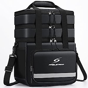 Lunch Bag Women/Men,Reusable Lunch Box for Adults,Insulated Lunch Cooler Bag,Portable Leakproof Lunch Tote for Work Office Picnic Beach-Large,Black