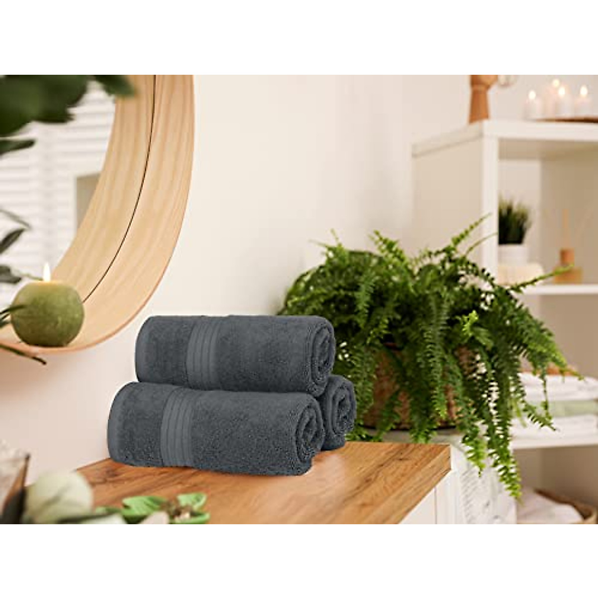 Utopia Towels 6 Piece Premium Hand Towels Set, (16 x 28 inches) 100% Ring Spun Cotton, Lightweight and Highly Absorbent Towels for Bathroom, Travel, Camp, Hotel, and Spa (Grey)