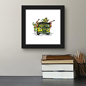 Trends International Gallery Pops Nickelodeon Teenage Mutant Ninja Turtles - Party Wagon Wall Art Wall Poster, 12" x 12", Black Framed Version