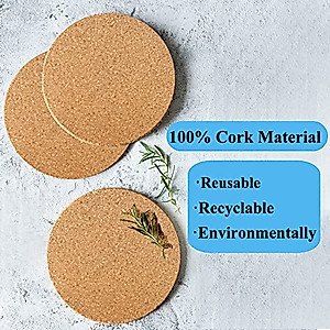 HILELIFE Cork Coasters for Drinks, Coaster Set of 16 Pcs with Box, 4 inches Wine Glass, Mug, Cup Coasters, Blank Cork Coasters for Crafts, Reusable Drink Coasters for Wooden Table Coffee Table