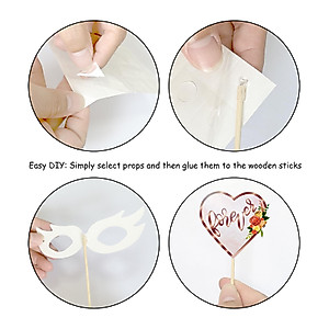 Wedding Bridal Shower Photo Booth Props, 20 Pieces Rose Gold Bachelorette Party Decorations, Wedding Party Photobooth Props, Wedding Bridal Shower Bachelorette Party Supplies, Bride to Be Photo Props