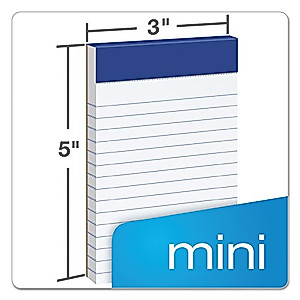 Ampad 20-208 Evidence 3" x 5" Narrow Perforated Writing Pads - White (12 Pads of 50 Sheets Each)
