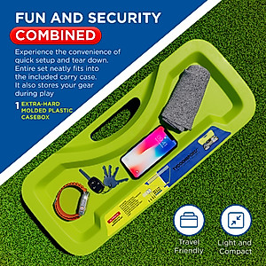 Complete Badminton Set | Portable Badminton Net with Stand 10 x 5 | 4 Badminton Rackets | 4 Over-Grips | 4 Racket Protectors | 8 Badminton Birdies (4 LED & 4 Goose-Feather) | 1 Hard Carry Case