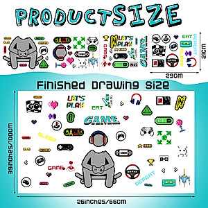 3D Glow in The Dark Game Wall Decal Gamer Boy Wall Stickers Video Game Controller Wall Decor for Boys Room Kids Bedroom Playroom Decoration (Classic)