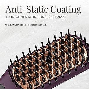 Remington Pro 2-In-1 Heated Straightening Brush with Thermaluxe Advanced Thermal Technology, Purple, CB7480SA