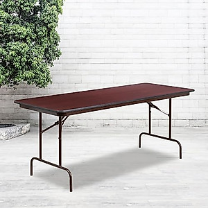 Flash Furniture Frankie 6-Foot Mahogany Melamine Laminate Folding Banquet Table