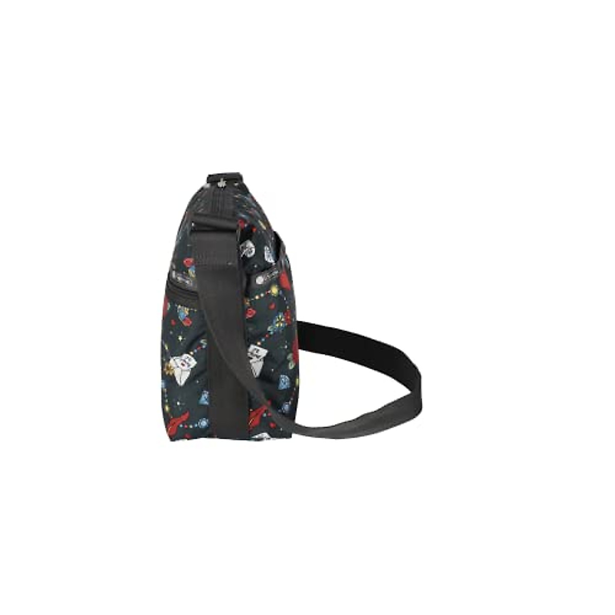 LeSportsac Keepsake Memory Small Hobo Crossbody Handbag, Style 3709/Color E465, Whimsical Colorful Design: Handbags, Hearts, Flowers & Jewels, Celebrate 1974 Iconic Debut