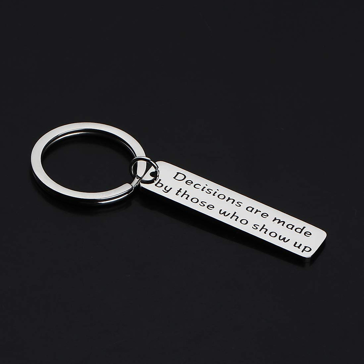 CENWA West Wing Inspired Gift The West Wing Fan Gift Decisions Are Made By Those Who Show Up Keychain West Wing TV Show Gift (Decisions are made K)