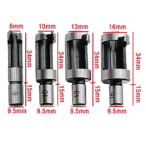 8pcs Wood Plug Cutter Cork Drill Straight And Tapered Taper 5/8" 1/2" 3/8" 1/4" Woodworking Cutting Tool