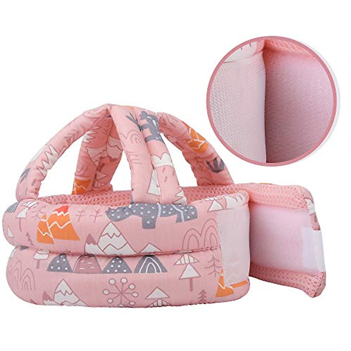 ORANGEHOME Toddler Walking Helmet, Baby Bumper Protect Hat Head Cushion Breathable, Kids Anti-Fall Safety Cap for Walking and Playing-Pink