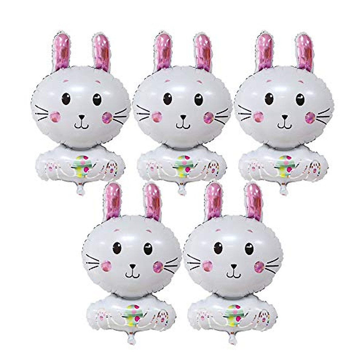 Easter Cute Bunny Balloons Mylar Foil Balloon Halloween Decorations Birthdays Animal Party Supplies 5Pcs