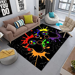 Modern Oversized Gaming Video Game Controllers Gamer Area Rug Floor Carpet Bathroom Mat for Leisure/Living/Bedroom/Gaming Room Home Decor