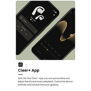 Cleer Audio ARC Open-Ear True Wireless Headphones with Touch Controls, Long-Lasting Battery Life, Touch Control, and Powerful Audio for Music, Podcasts, and More (Light Grey)