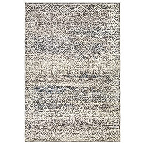 Bloom Rugs Caria Washable Non-Slip 4x6 Rug - Beige Brown/Teal Area Rug for Living Room, Bedroom, Dining Room and Kitchen - Exact Size: 4' x 6'